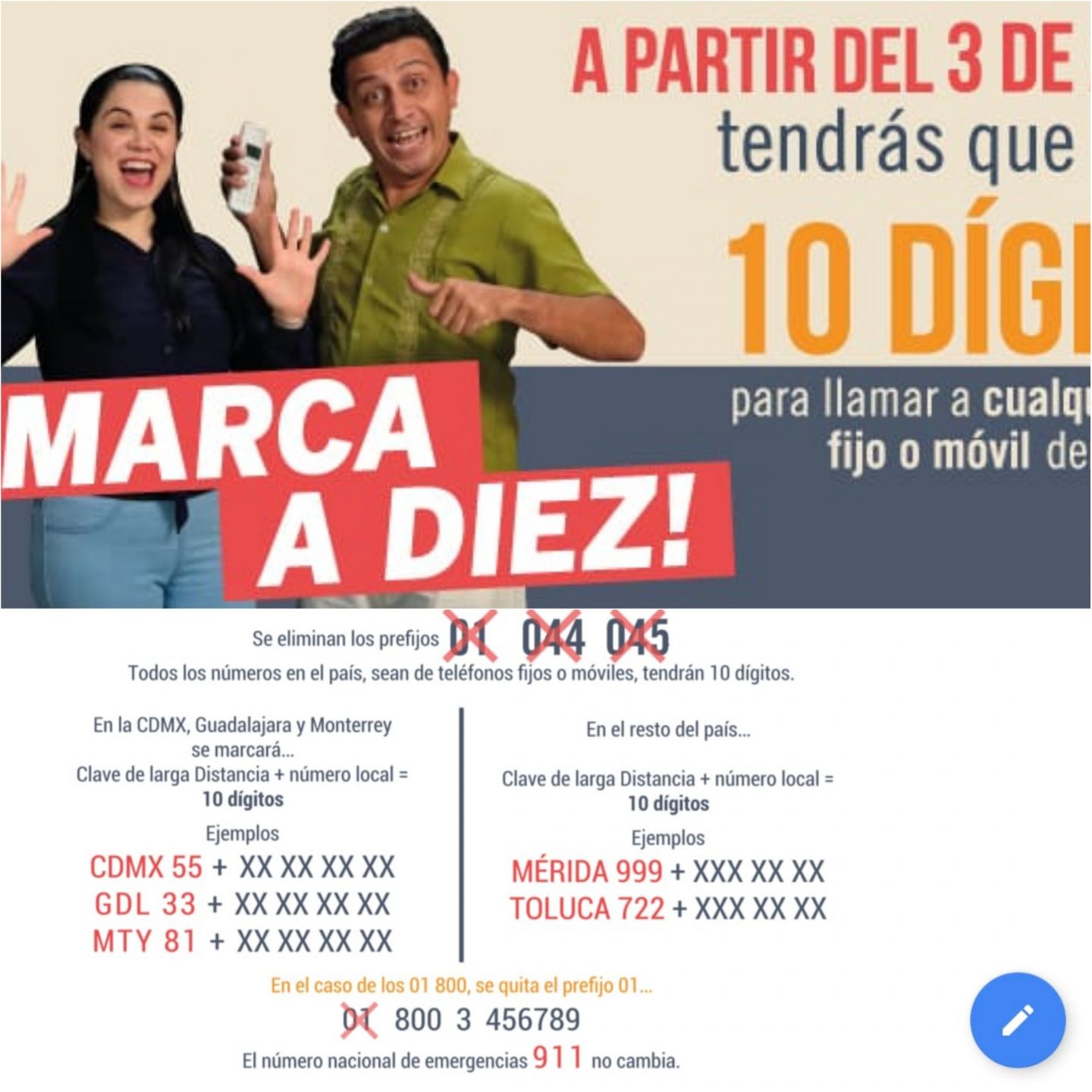 Arranca nueva marcación a 10 dígitos; lo que debes saber - contrapapel.mx